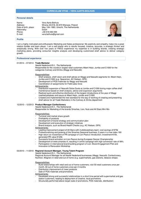 Trade Marketing Analyst Cv Template Templates At