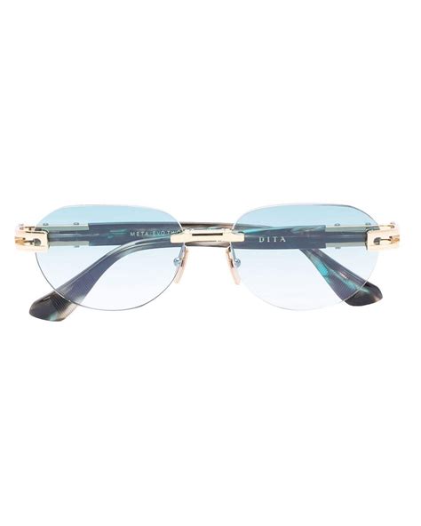 Dita Eyewear Blue Meta Evo Two Round Sunglasses Mens Acetate
