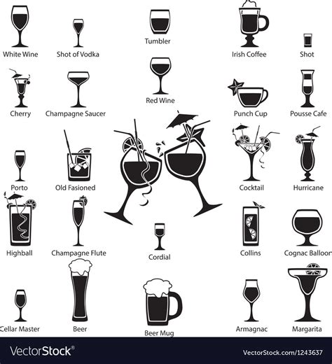 Glass Set Royalty Free Vector Image Vectorstock