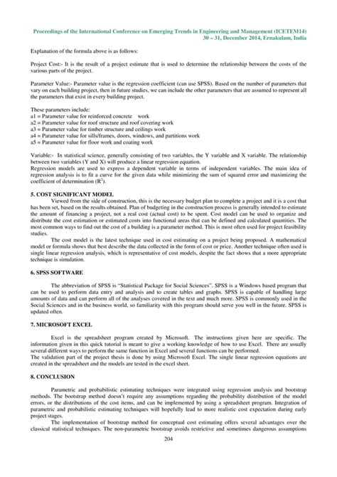 Parametric Estimation Of Construction Cost Using Combined Bootstrap And Regression Technique Pdf