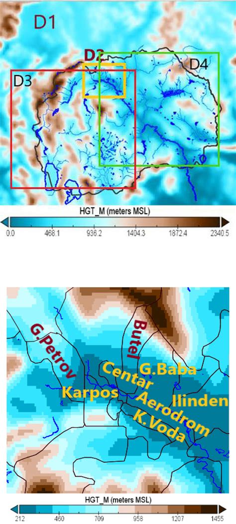 Configuration Of The WRF Chem Model Domains A Larger Domain B Skopje