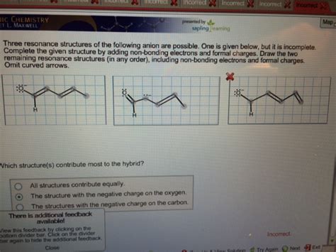 solved three resonance structures of the following anion