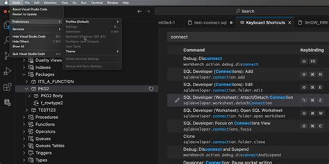 Using The Keyboard To Connect In SQL Developer For VS Code