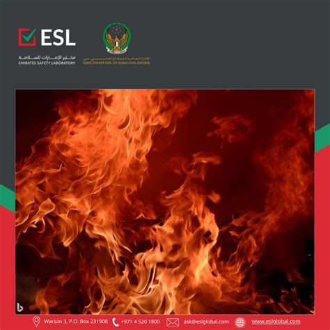 Emirates Safety Laboratory Esl On Linkedin Esl Esl Firesafety