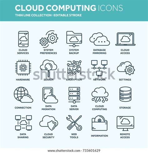 Cloud Omputing Internet Technology Online Services Stock Vector Royalty Free 733601629