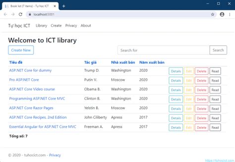Thực Hành 1 Xây Dựng ứng Dụng Trong Aspnet Core Mvc Video Tự Học Ict
