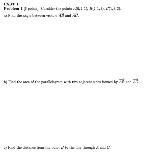 solved part 1 problem 1 [6 points] consider the points a 0