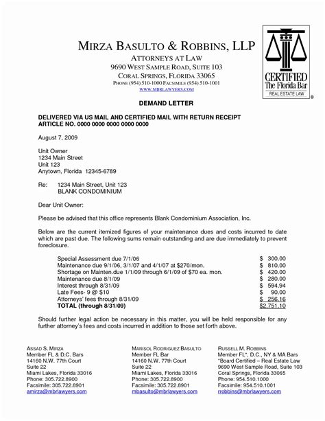 Florida Demand Letter Template
