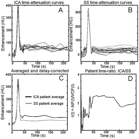 Examples Of Acquired Time Attenuation Curves From One Patient The Download Scientific Diagram
