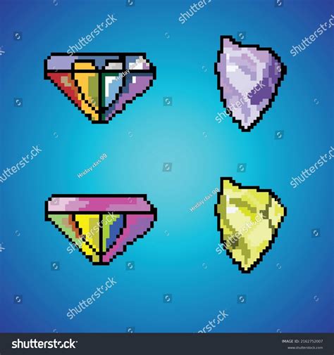 8bit Pixel Ruby Gemstones Game Assets Stock Vector Royalty Free 2162752007 Shutterstock