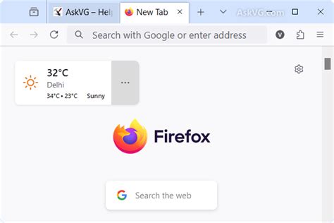 Enable Or Disable Weather Widget On New Tab Page In Firefox AskVG