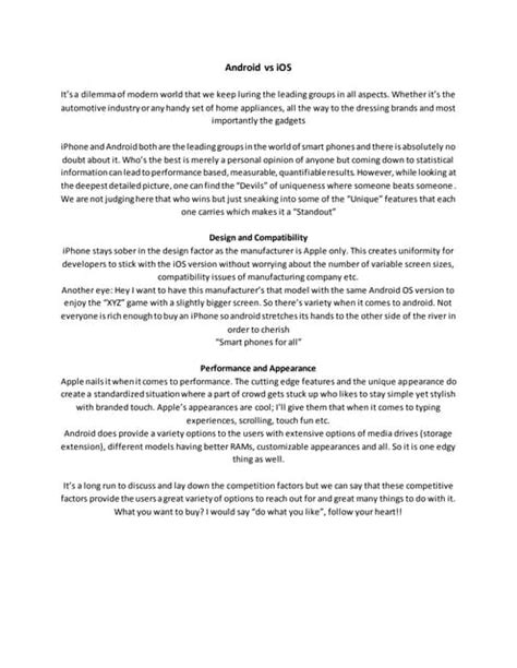 android vs ios docx operating systems computer software and
