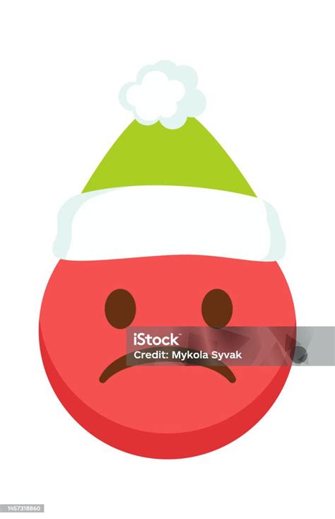 산타 클로스 모자 평면 아이콘에 빨간색 화난 크리스마스 이모티콘 개념에 대한 스톡 벡터 아트 및 기타 이미지 개념 노랑 로고 Istock