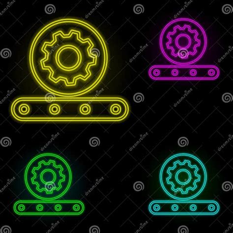 Automatic Production Neon Color Set Icon Simple Thin Line Outline Vector Of Automation Icons