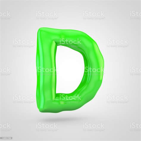 Letra De Plastilina Verde D Mayúscula Aislada Sobre Fondo Blanco Foto