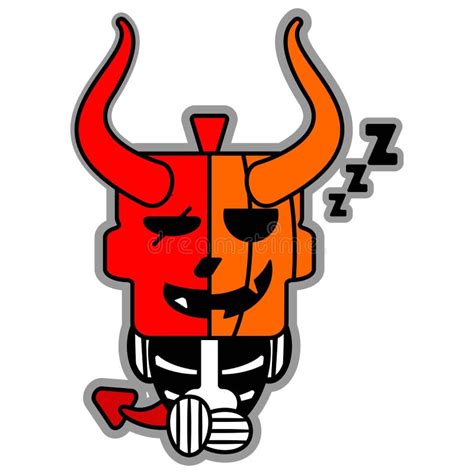 Sleeping Devil Pumpkin Mascot Costume Stock Vector Illustration Of