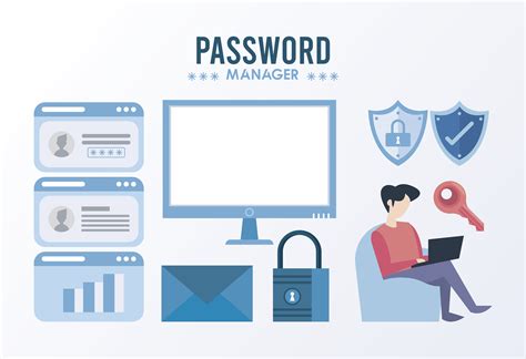 Password Manager Theme With Bundle Safe Set Icons 2505261 Vector Art At