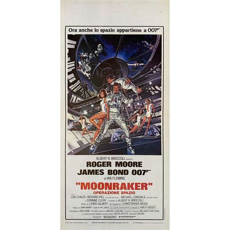 Affiche de cinéma italienne de MOONRAKER 33x71 cm
