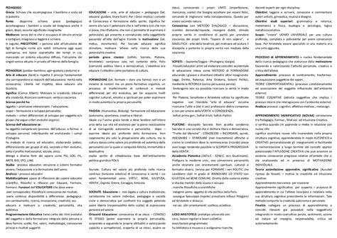 Pedagogia Generale Riassunto Docsity