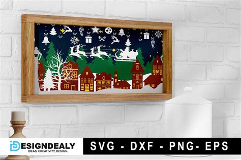Christmas Village D Layered Cut File Creative Fabrica