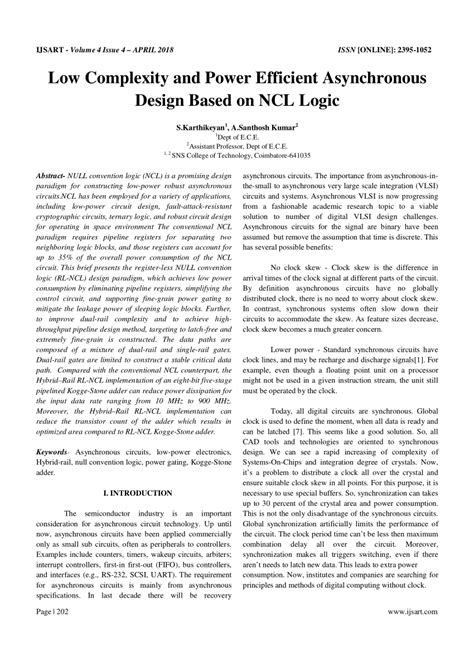 pdf low complexity and power efficient asynchronous design based on