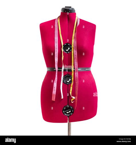 Front View Of Female Form Dummy With Two Measuring Tapes Cut Out On