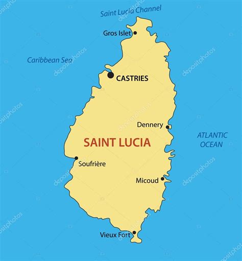 Santa Lucía Mapa Vectorial Stock Vector By ©pavalena 37281425
