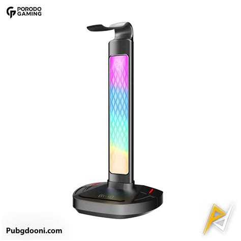 استند هدفون Rgb و شارژر بیسیم پرودو Porodo Gaming Pdx527 اورجینال