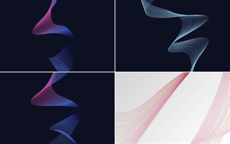 Set Of 4 Geometric Wave Pattern Background Abstract Waving Line 19369396 Vector Art At Vecteezy