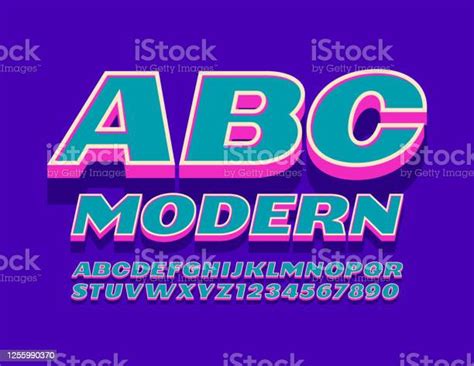 광고 마케팅 프로모션을 위한 벡터 밝은 글꼴 현대 3d 알파벳 고풍스런에 대한 스톡 벡터 아트 및 기타 이미지 고풍스런 공연 교육 Istock