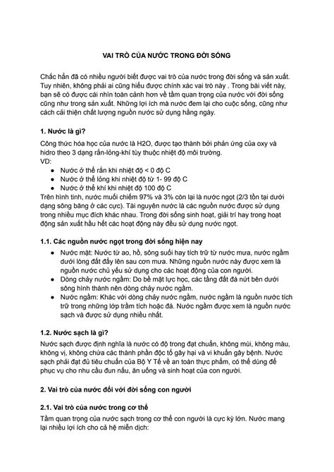 Vai Trò Của Nước Trong đời Sống Và Sản Xuất By Geyser1 Issuu