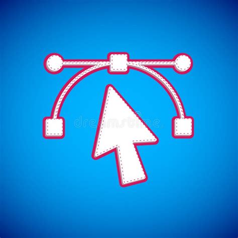 White Bezier Curve Icon Isolated On Blue Background Pen Tool Icon Stock Vector Illustration