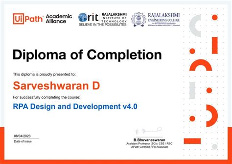 Sarveshwaran D On Linkedin Rpa Uipath Automation