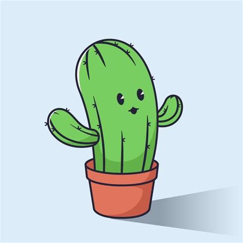Ilustración De Personaje De Dibujos Animados Lindo Cactus
