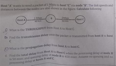 solved host a wants to send a packet of 1 mbits to host