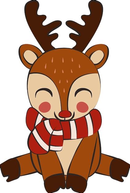Premium Vector Cute Rudolph Christmas Reindeer Holiday Decorative