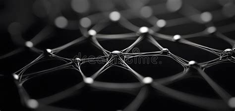 Exploring The Depths Of Connectivity With An Intricate 3d Wireframe Structure In Monochrome