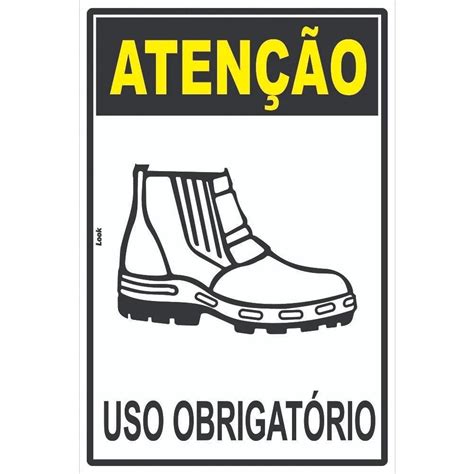 Placa Sinalização epi Uso Obrigatório de Bota ou Botina no Shoptime