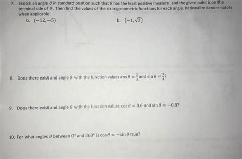 Solved sketch an angle θ in standard position such that θ Chegg