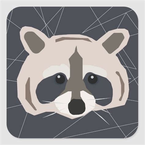 Raccoon Stickers Zazzle Raccoon Face Pattern