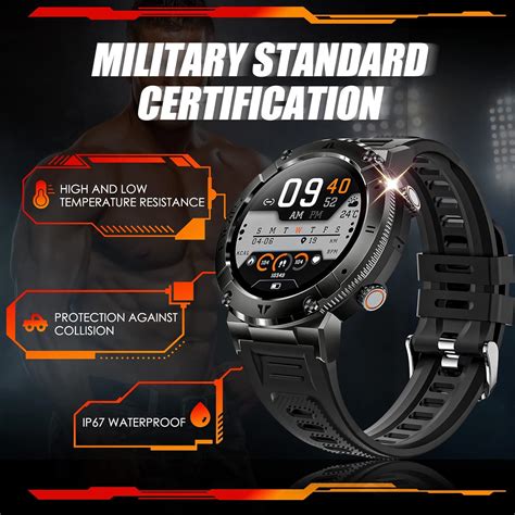 EIGIIS Relojes Inteligentes Militares Para Hombres Pulgadas HD Pantalla Grande Resistente