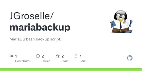 GitHub JGroselle Mariabackup MariaDB Bash Backup Script