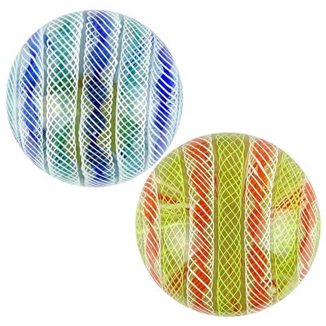 Archimede Seguso Murano Zanfirico Twist Ribbons Italian Art Glass