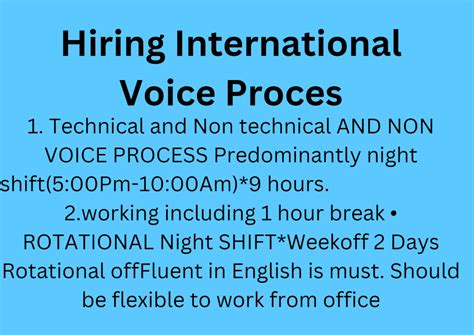 hiring for international voice process