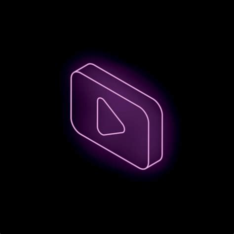 Neon Pink Play Button Icon Glowing On Black Background 52633576 Vector