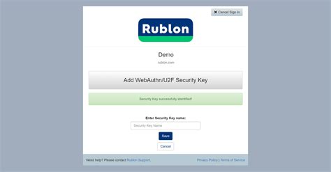 how to add a webauthn u2f security key rublon user guide