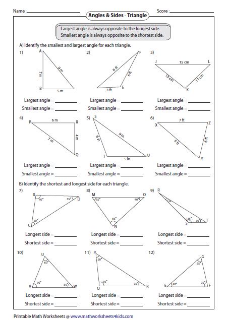 Printables Classifying Triangles Worksheet Freegamesfriv Worksheets Printables