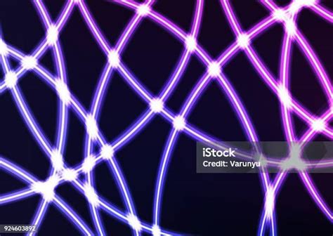 울트라 바이올렛 네온 라인 배경 디지털 네트워크 라인 광 파 효과 전선 개념 벡터 삽화와 함께 0명에 대한 스톡 벡터 아트 및 기타 이미지 Istock