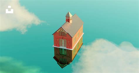 하늘을 배경으로 공중에 떠 있는 집 사진 Unsplash의 무료 자연 이미지