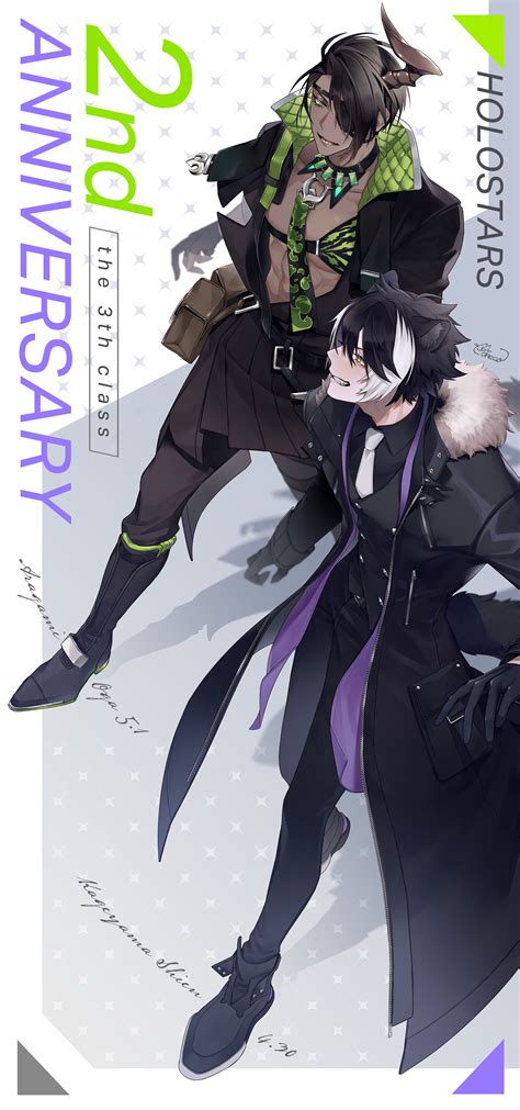 Kageyama Shien And Aragami Oga Holostars Drawn By Moneko Danbooru